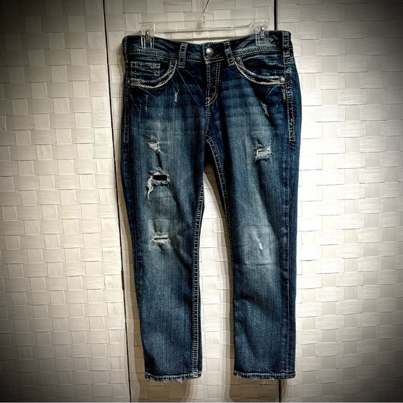 Silver Jeans | Jeans | Silver Jean Suki Women Distressed Mid Capris ...